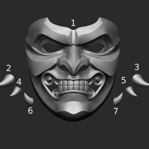 Menpo Samurai Mask 3D Printable Model - Japanese Warrior Cosplay Armor ...