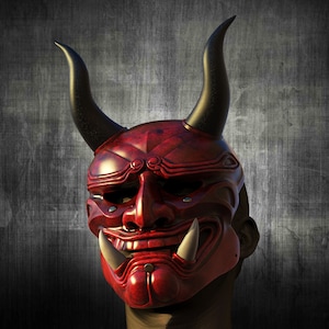 Enigmatic White Death Mask: Bushido-inspired Hannya Noh Kabuto for ...