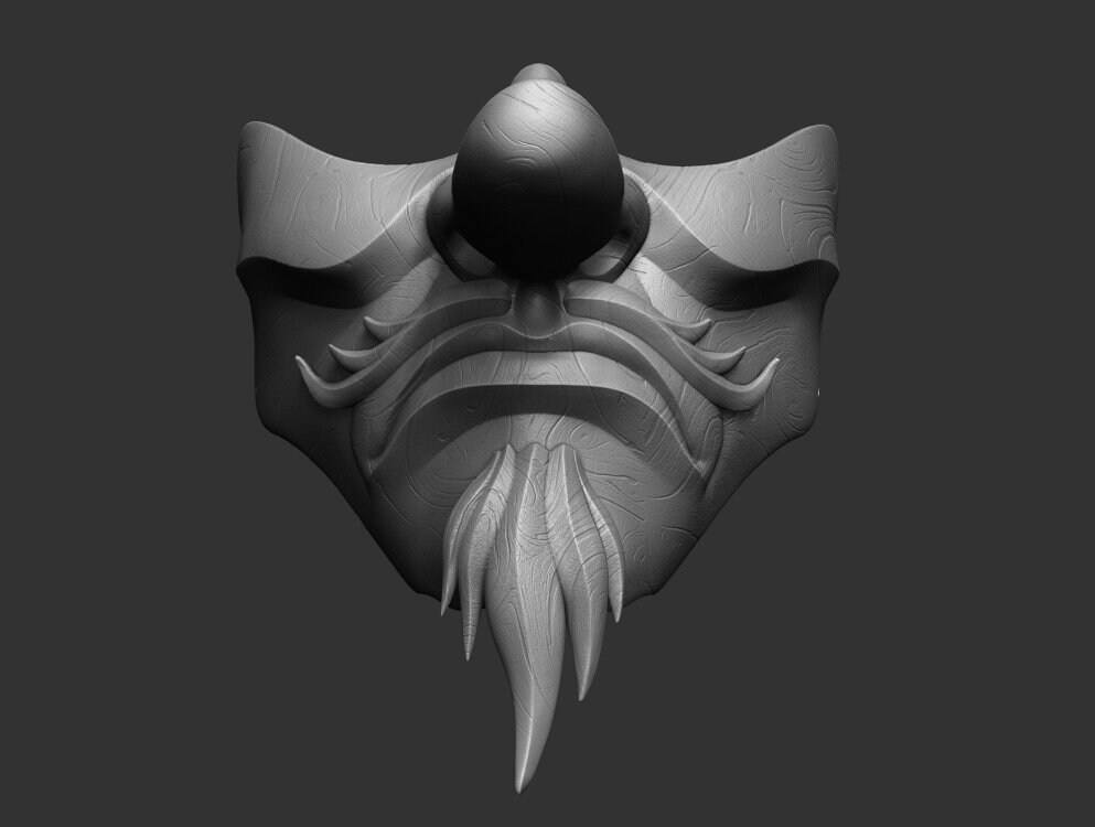 Japanese Tengu Oni Demon Half Mask 3D Printable Model for Cosplay ...