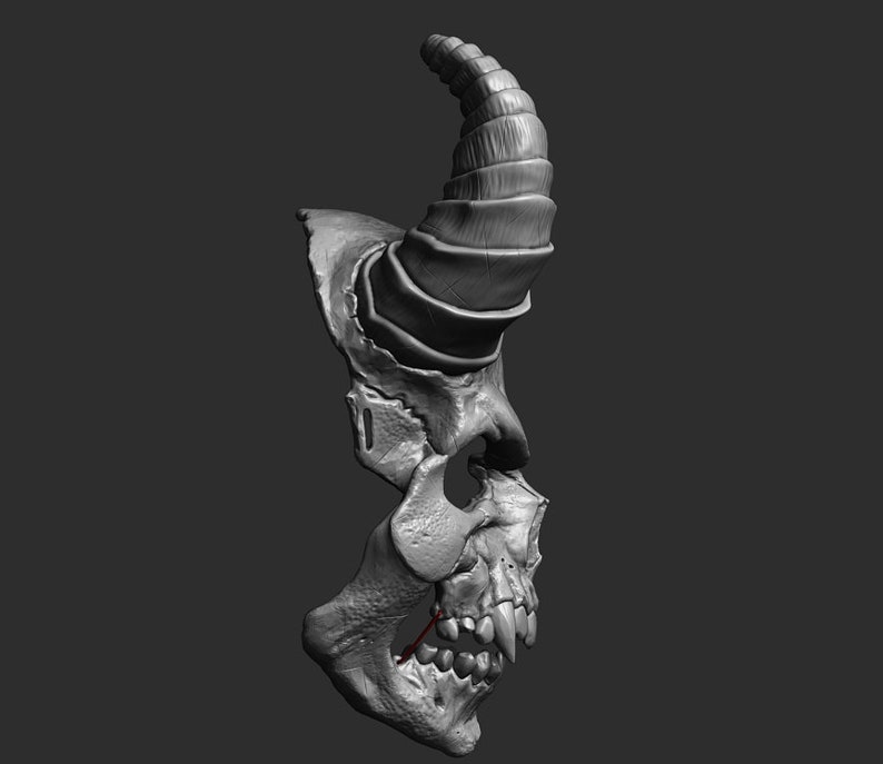 Movable Jaw Demon Skull Mask 3D Printing Model: Spooky Halloween ...