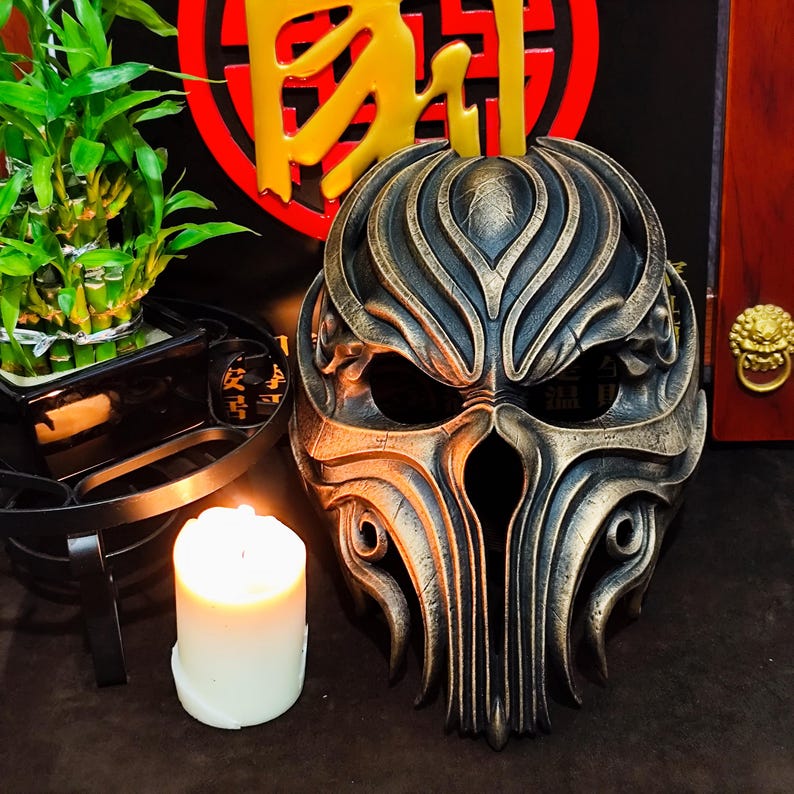 Ancient Gold Inquisitor Mask: Gothic Fantasy Cosplay Prop for LARP ...
