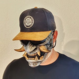 Cyberpunk Oni Tusk Mask: Samurai-inspired Cosplay Accessory for ...