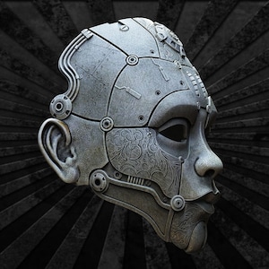 Futuristic Cyborg Robot Mask: 3D Printable Model for Cyberpunk Cosplay ...