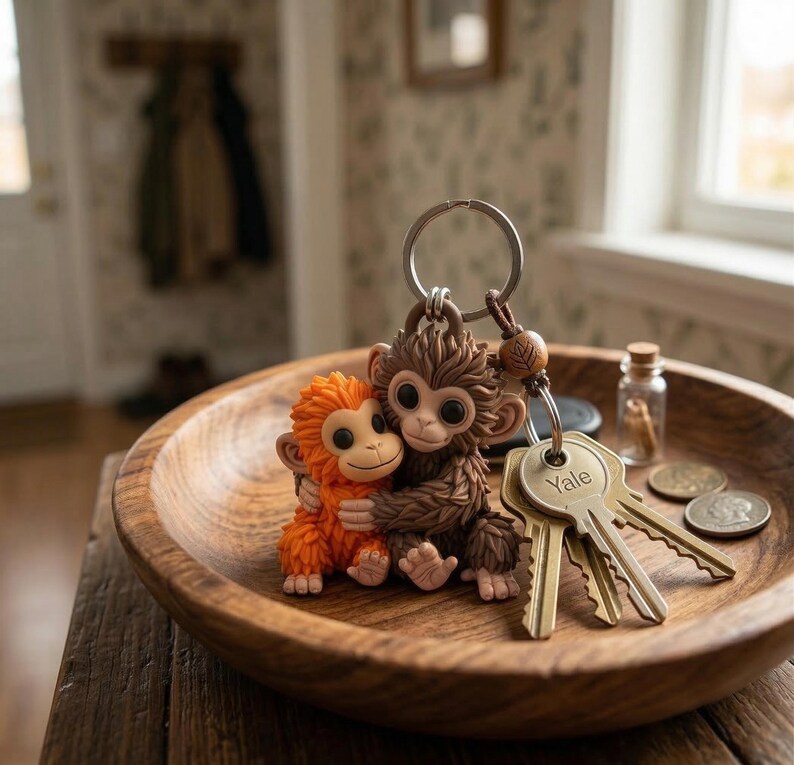 Viral Monkey Punch Keychain | STL 3D Print File | Car Hanging Ornament ...