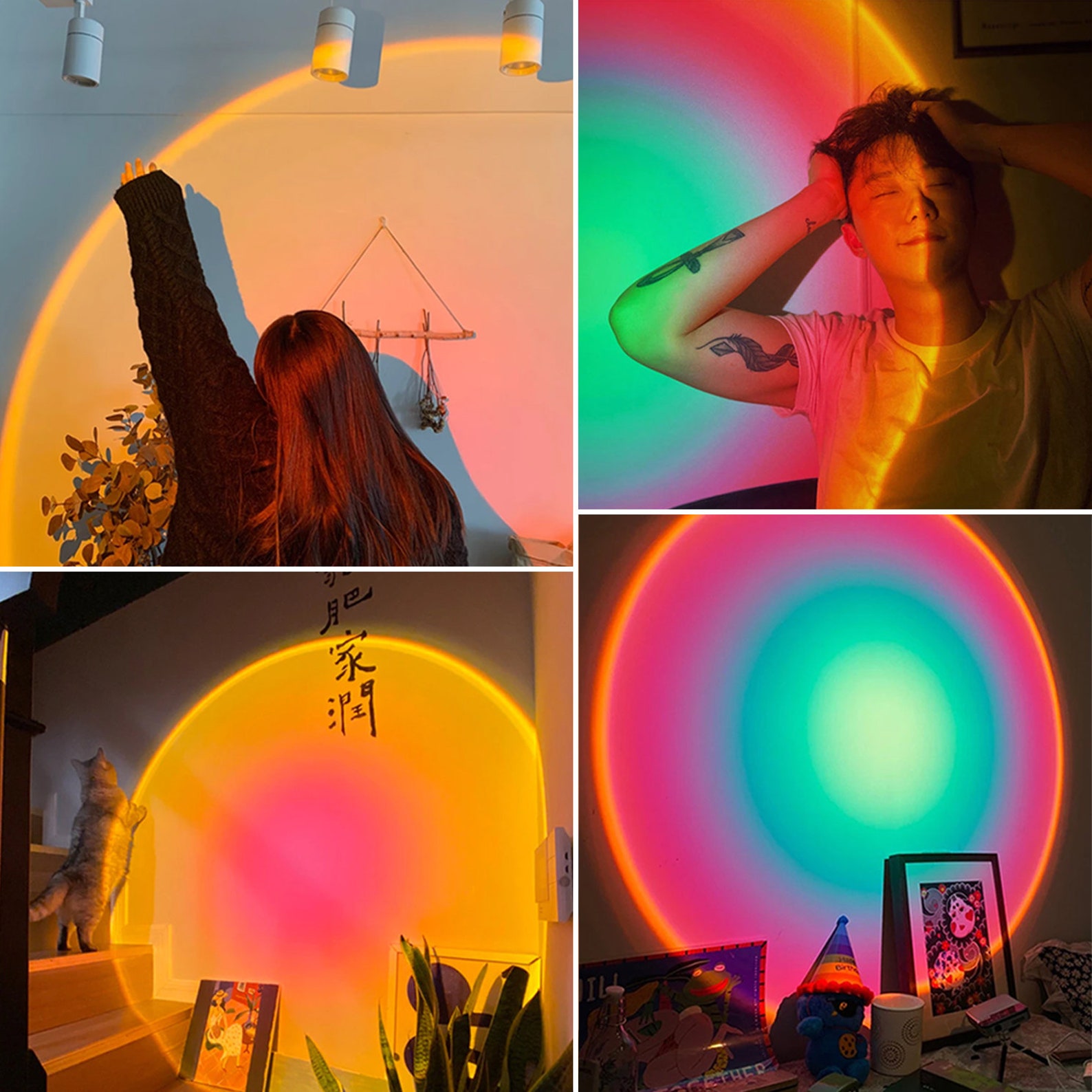 Sunset Lamp Rainbow Sunset Red Projector Led Night Light Sun | Etsy