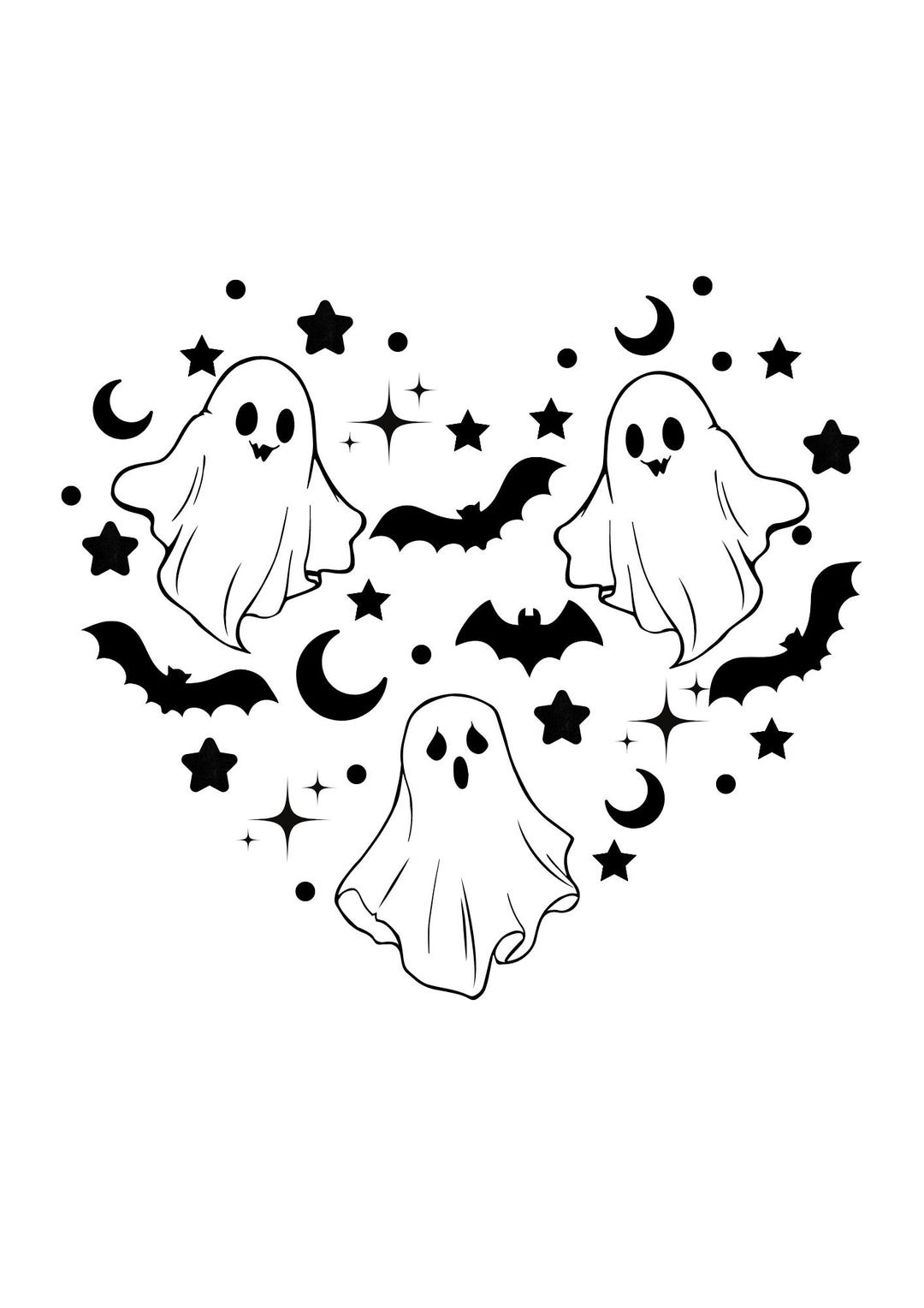 Halloween Ghost Heart PNG & SVG Digital Download - Etsy