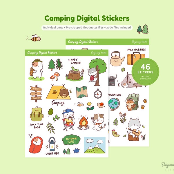 Camp Stickers - Etsy
