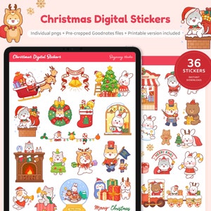 Cute Christmas Stickers for Digital Planner Christmas Cat - Etsy