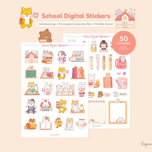 Cute School Stickers for Digital Planner | Back to School Goodnotes ...