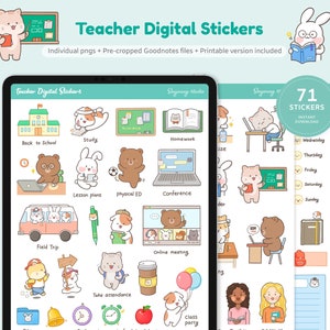 Cute Teacher Digital Planner Stickers Teach Love Inspire - Etsy