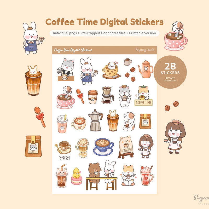 Coffee Cup Stickers - Etsy