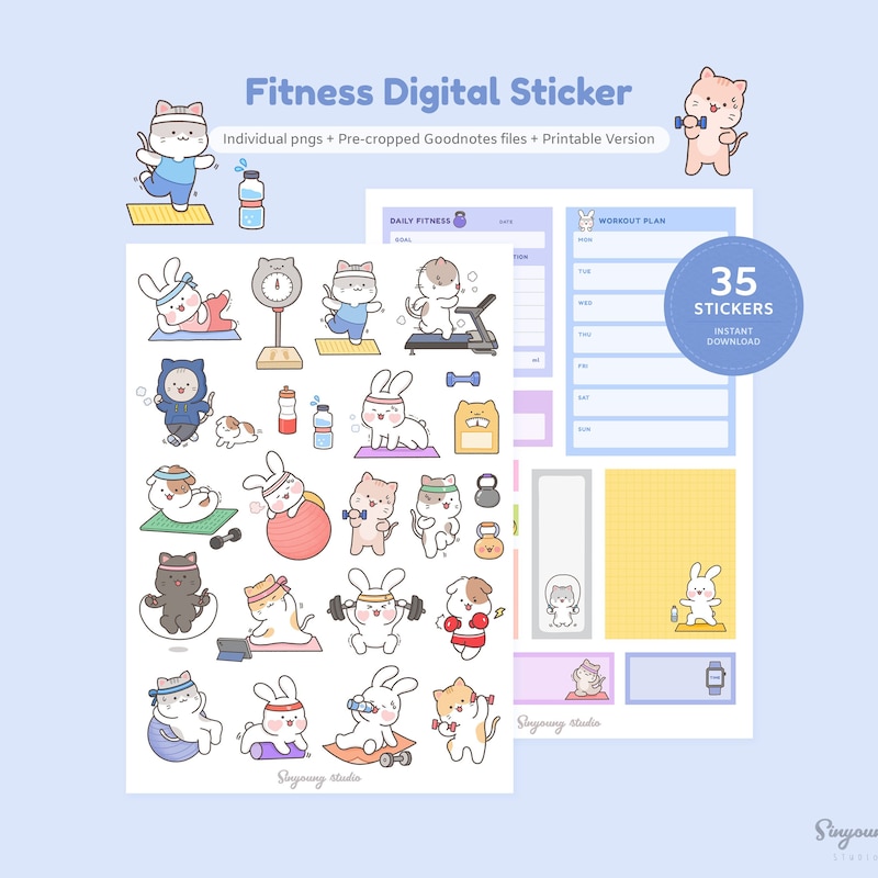 Fitness Stickers - Etsy