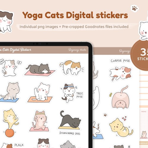Cute Study Digital Stickers for Goodnotes Planner Hand Drawn | Etsy