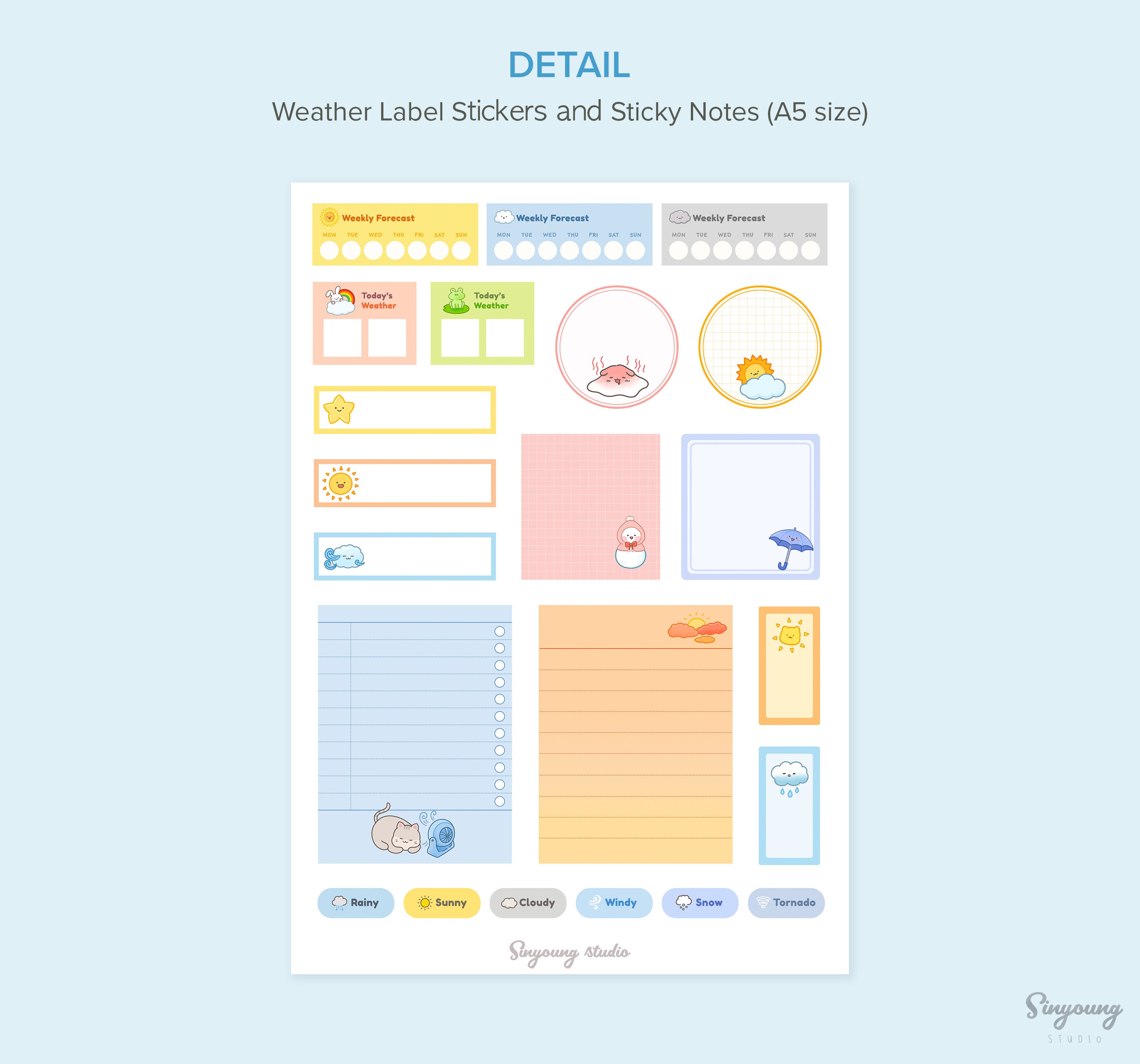 Cute Weather Stickers for Digital Planner Weather Icon - Etsy