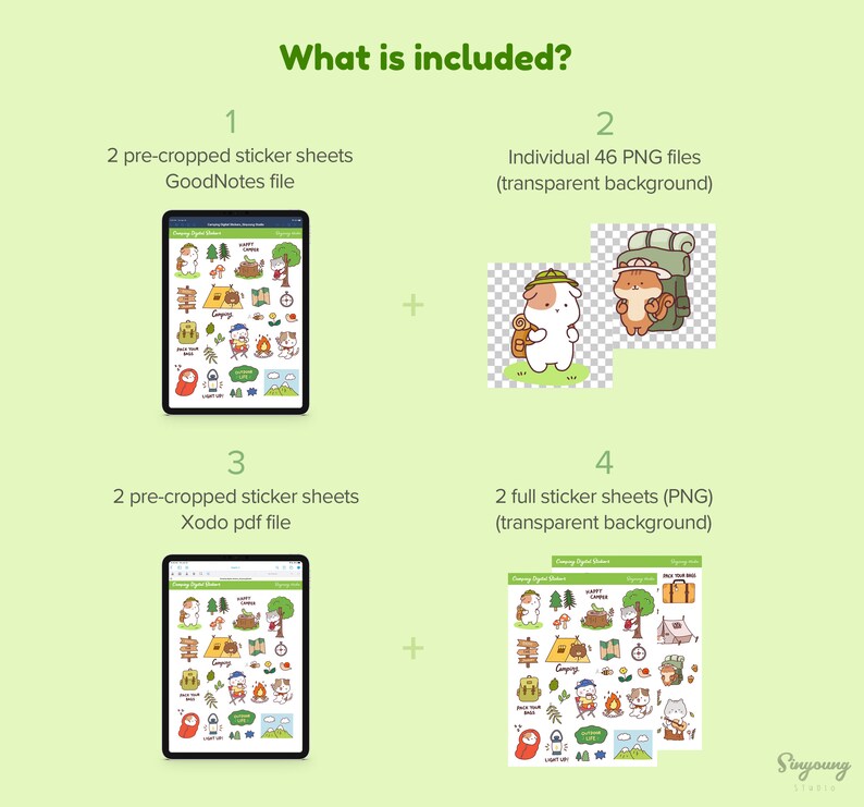 Camping Digital Planner Stickers for Goodnotes, Summer Camp Sticker ...