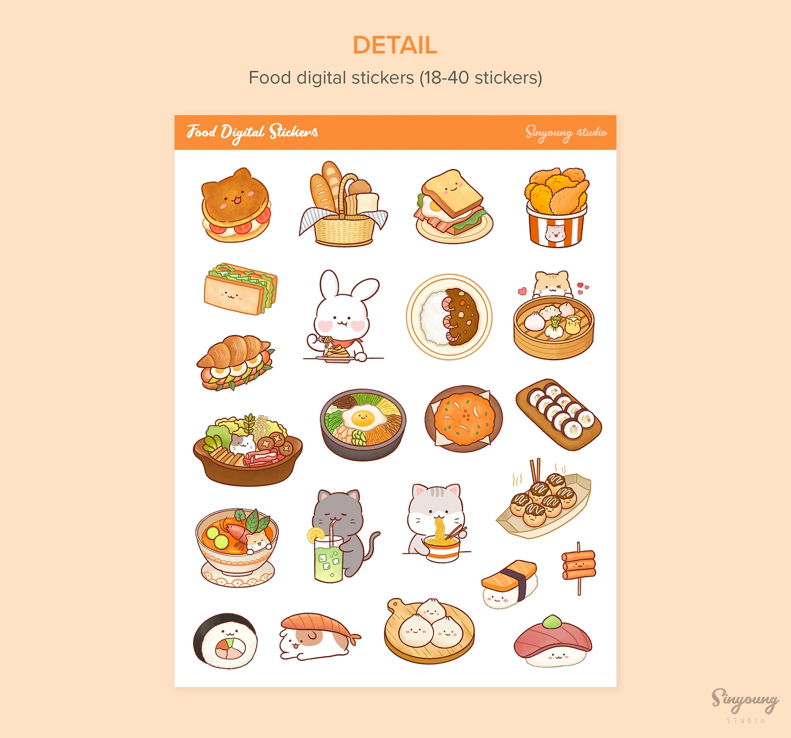 Cute Food Digital Planner Stickers Fast Food Goodnotes - Etsy