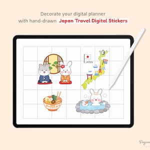 Cute Japan Travel Stickers for Digital Planner | Japan Travel Theme ...