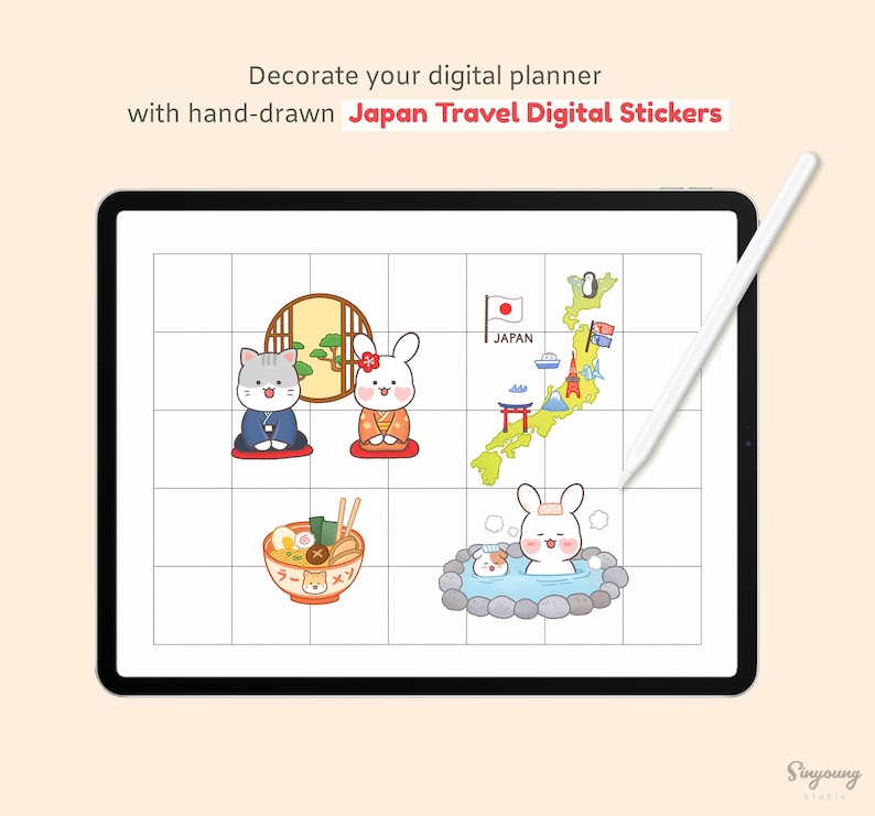 Cute Japan Travel Stickers for Digital Planner | Japan Travel Theme ...