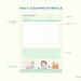 Cute Daily Cleaning Schedule Digital Template Cleaning Zone Checklist ...