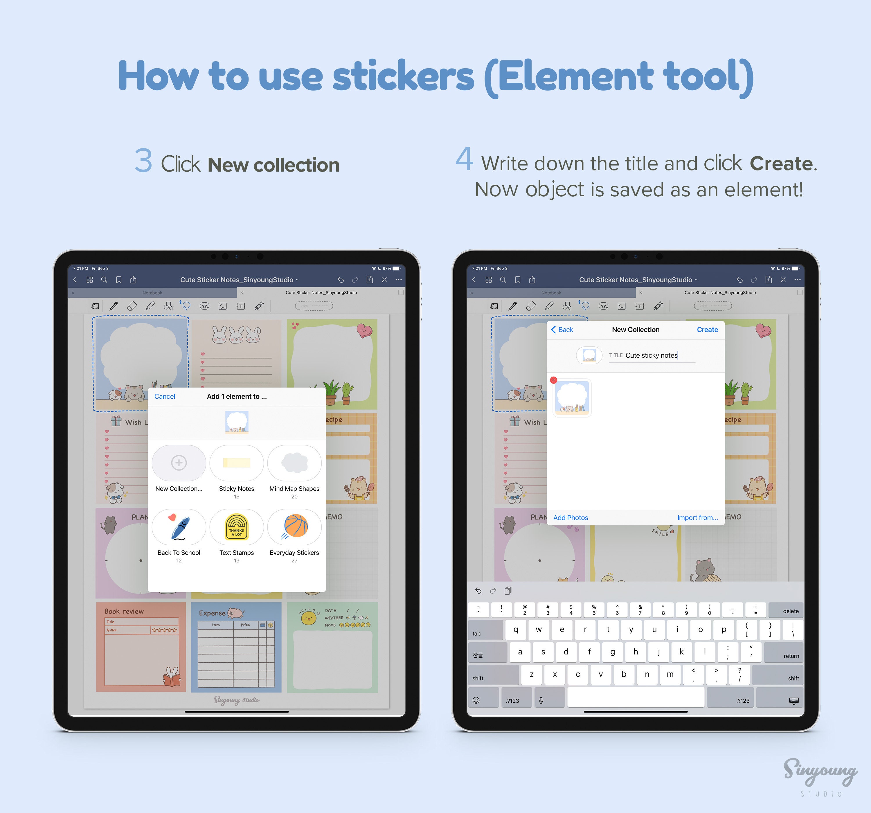 Cute Digital Sticky Notes for Goodnotes Animal Character Post - Etsy