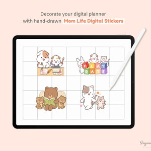 Cute Mom Life Digital Planner Stickers | Hand Drawn Childcare Goodnotes ...