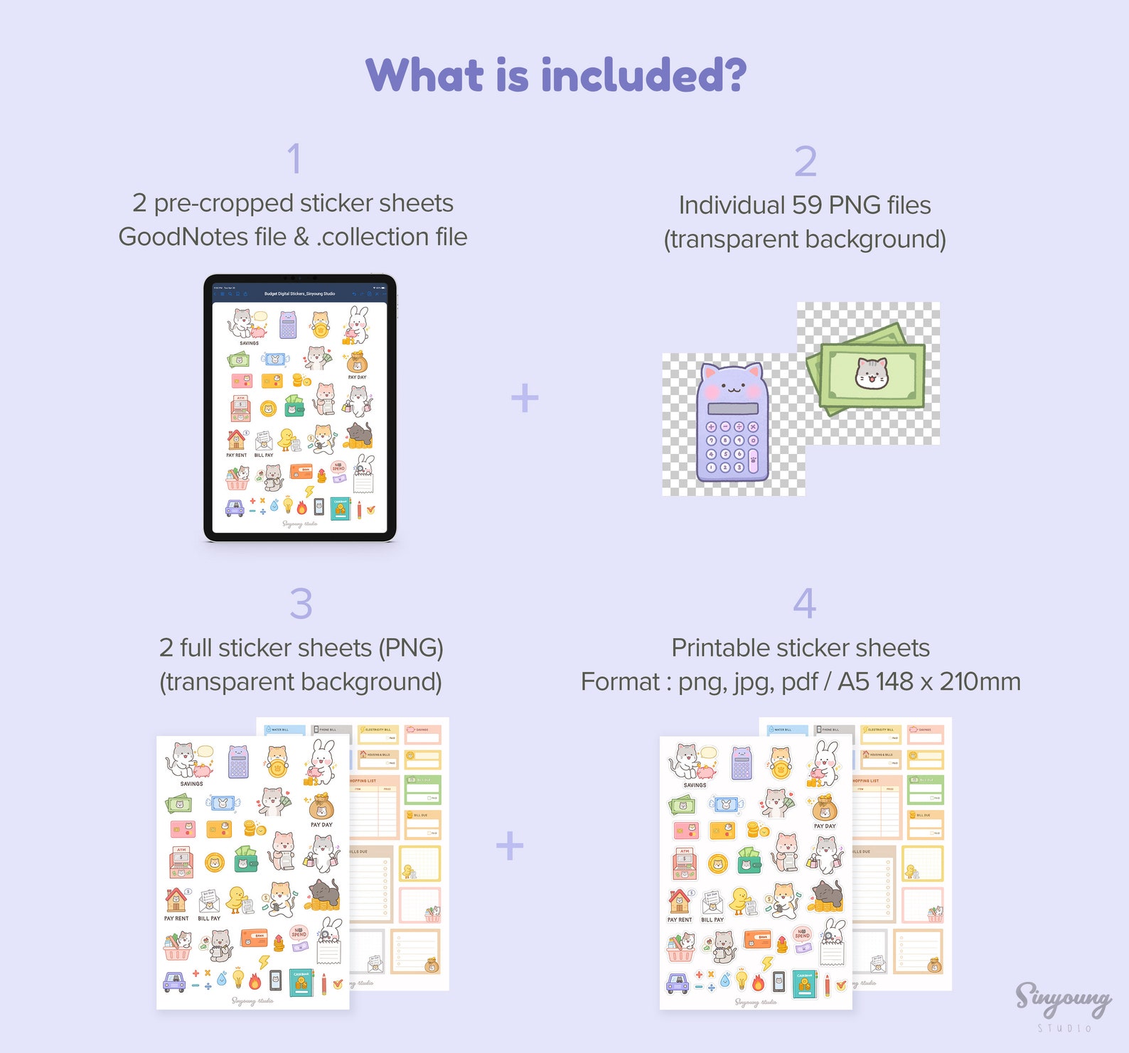 Cute Budget and Finance Digital Stickers | Expense & Income Goodnotes ...