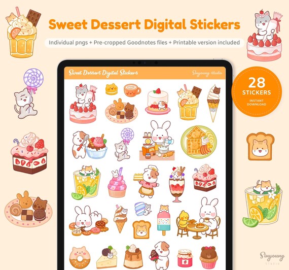 Cute Sweet Dessert Stickers for Digital Planner Cookies & - Etsy