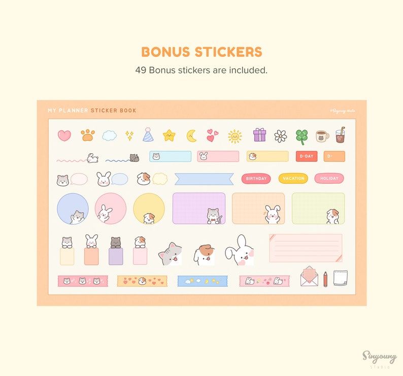 My Digital Planner With Cute Bonus Stickers Hand-drawn Style - Etsy