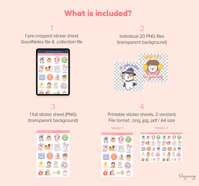 Cute Motivational Quotes Stickers for Digital Planner | Positive ...