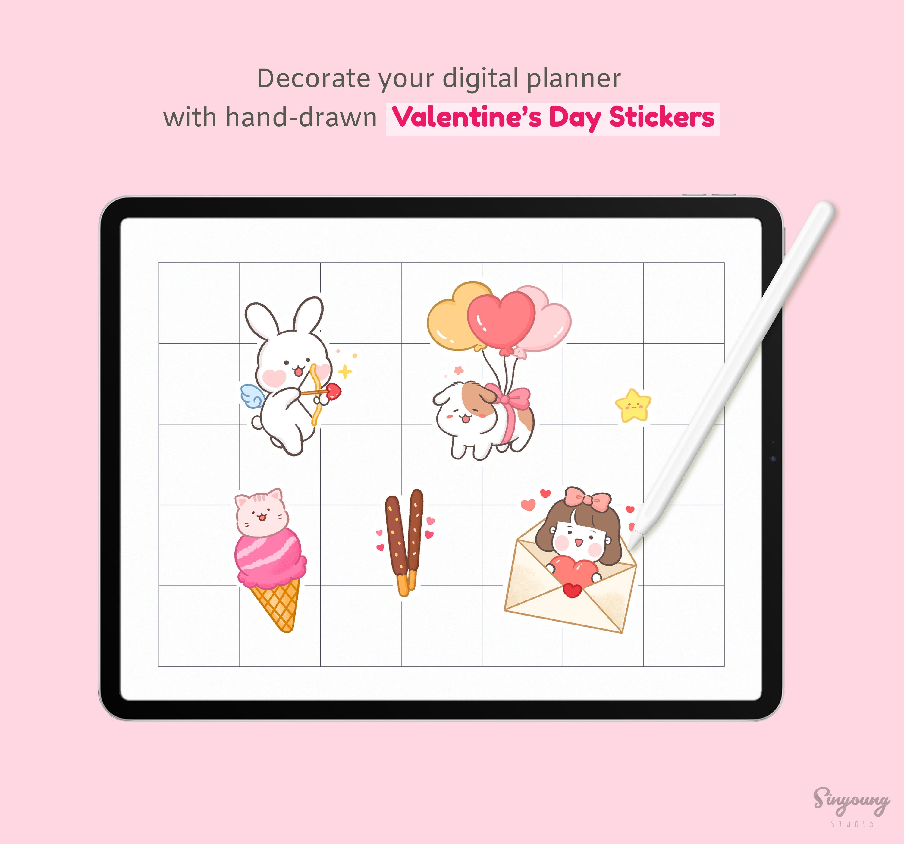 Cute Valentine's Day Digital Planner Stickers February | Etsy