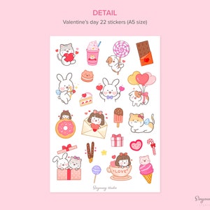 Cute Valentine's Day Digital Planner Stickers February Goodnotes ...
