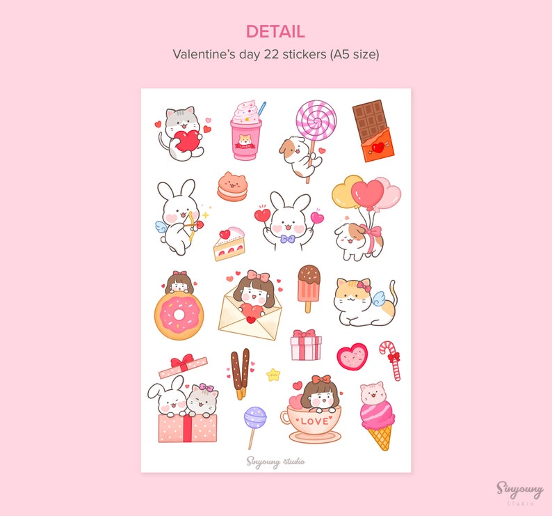 Cute Valentine's Day Digital Planner Stickers February | Etsy