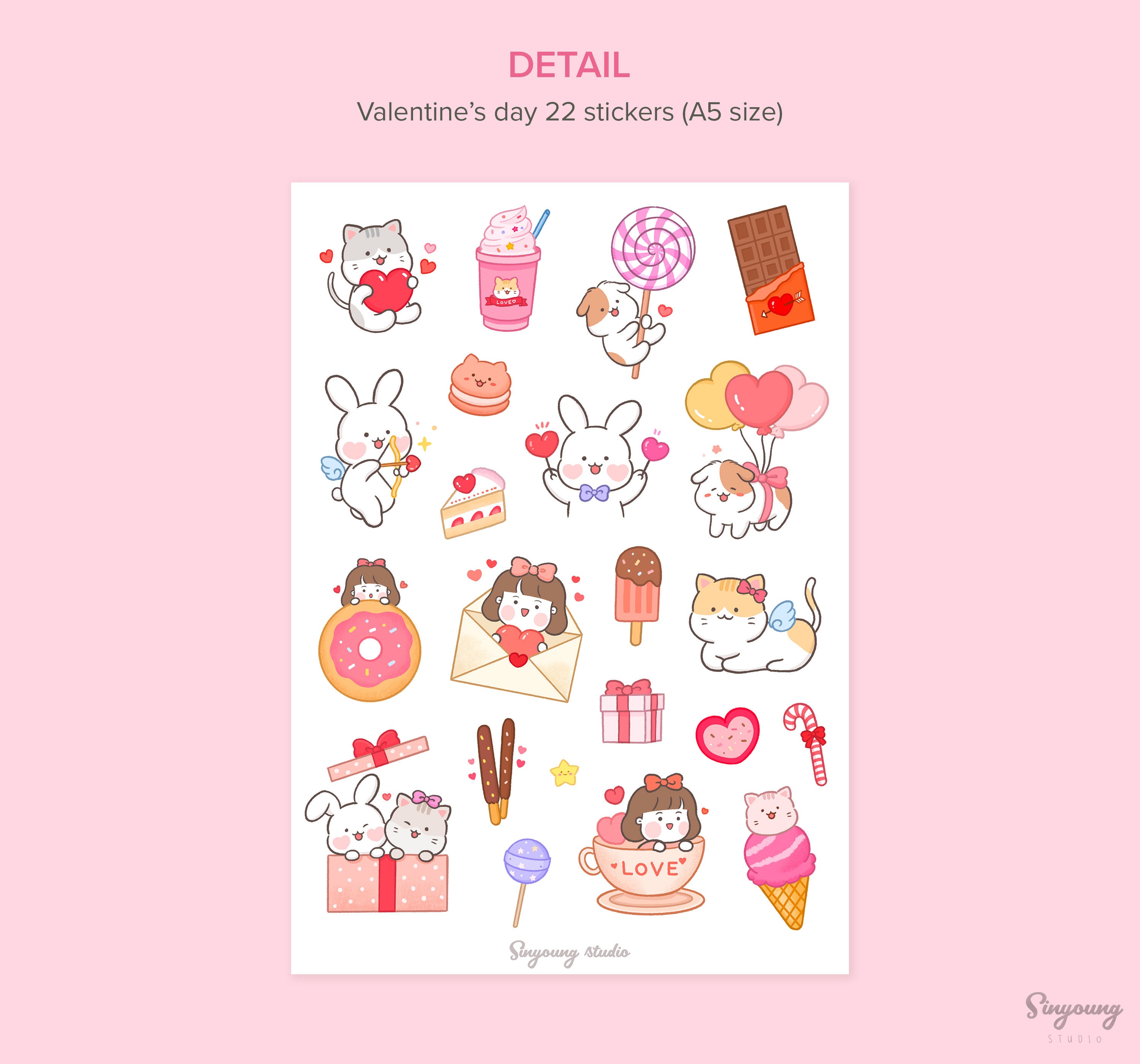 Cute Valentine's Day Digital Planner Stickers February | Etsy