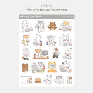 Cute Work Day Stickers for Digital Planner | Office Work Goodnotes ...