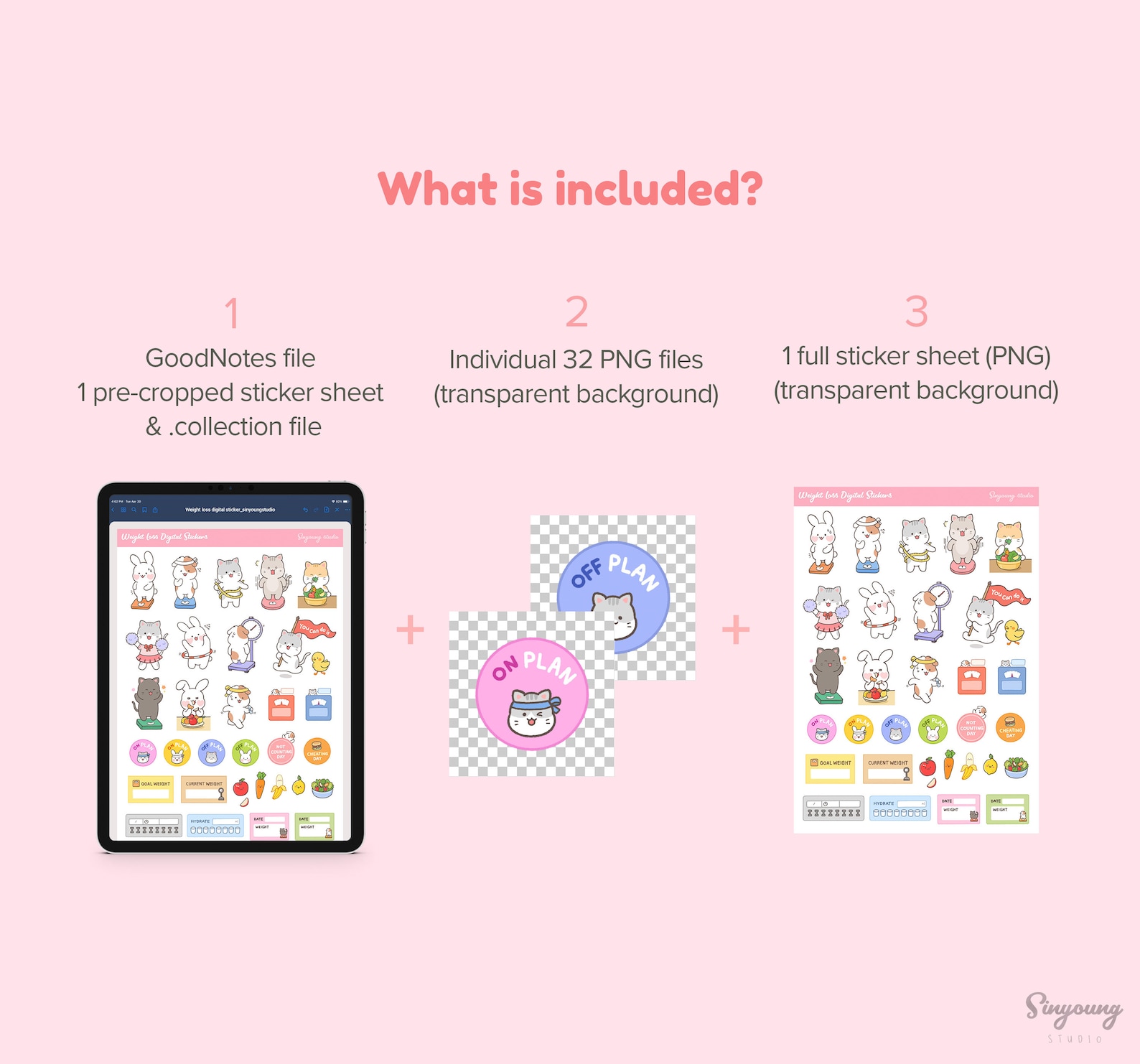 Cute Weight Loss Goodnotes Stickers Weight Scale Stickers - Etsy