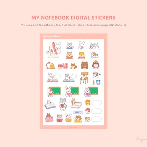 Cute My Notebook Digital Template | Digital Notebook With Hyperlinked ...