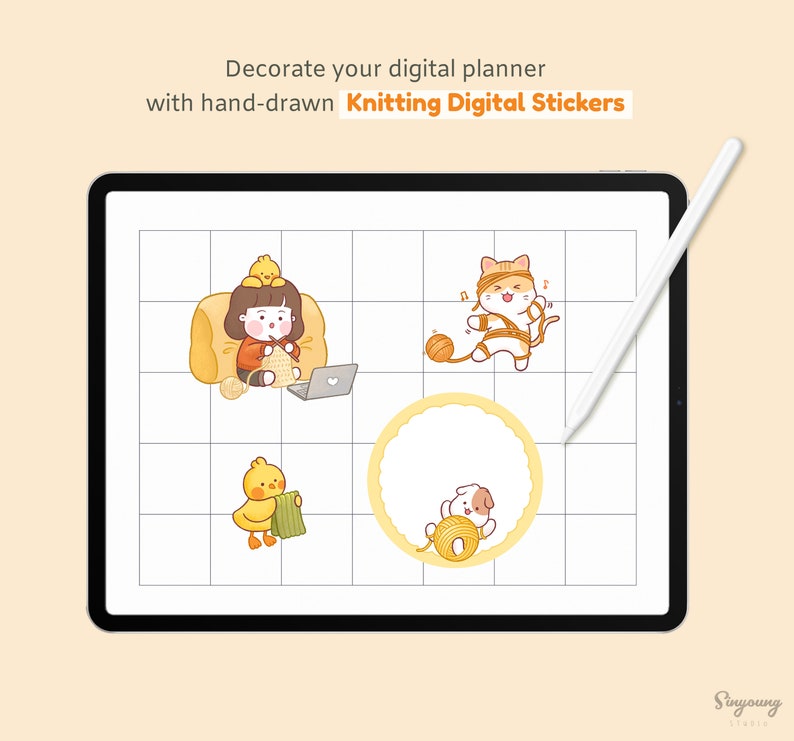 Cute Knitting Stickers for Digital Planner Crochet Goodnotes - Etsy
