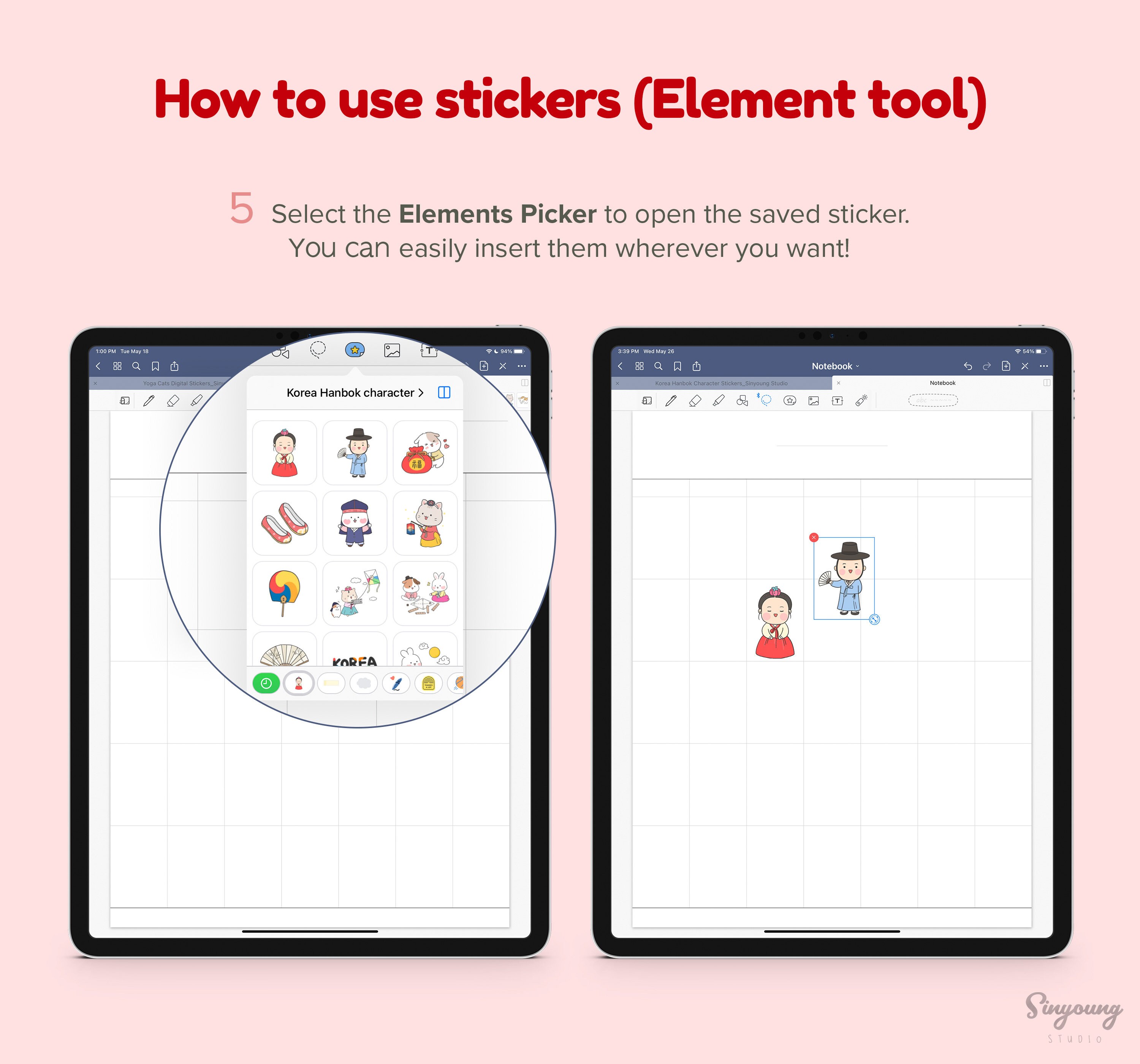 Cute Korean Hanbok Character Digital Planner Stickers Korean | Etsy