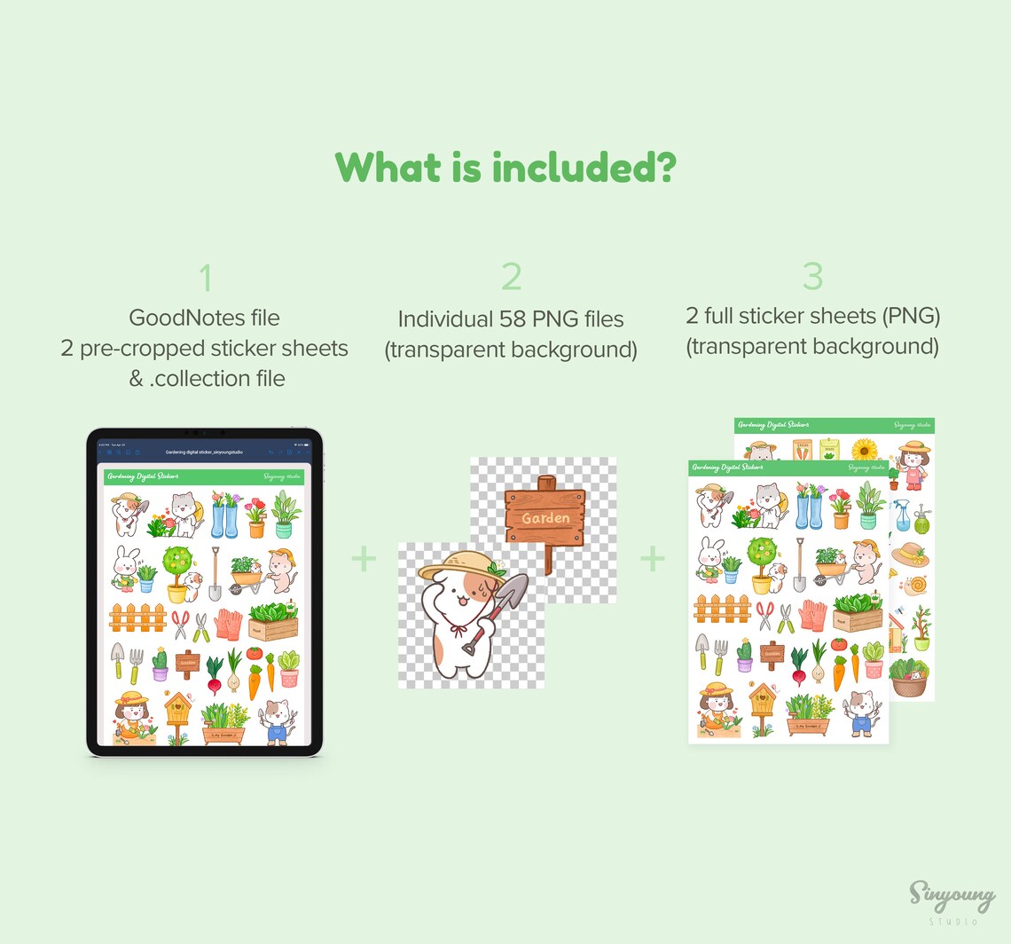 Cute Gardening Digital Planner Stickers | Garden Tools Goodnotes ...