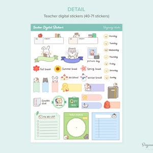 Cute Teacher Digital Planner Stickers, Teach Love Inspire, Goodnotes ...