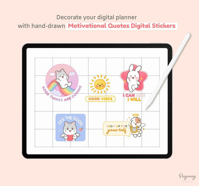Cute Motivational Quotes Stickers for Digital Planner | Positive ...