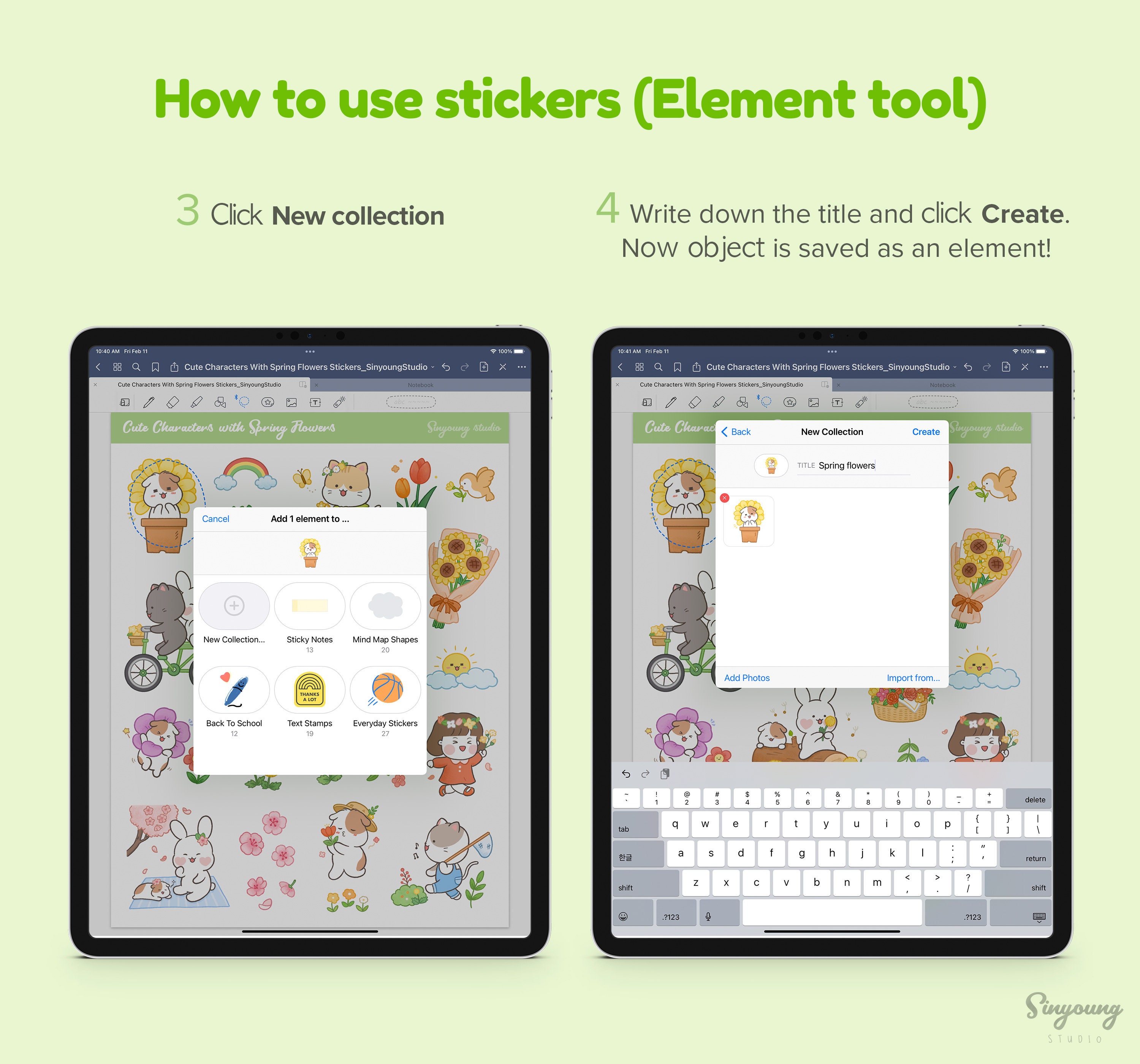 Cute Characters With Spring Flowers Digital Planner Stickers | Etsy