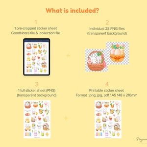 Cute Easter Digital Planner Sticker Set, Easter Rabbit Sticker Sheet ...