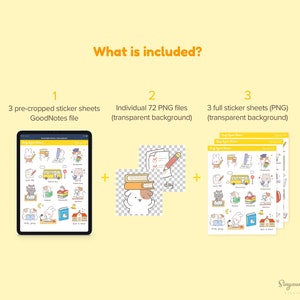 Cute Study Digital Stickers for Goodnotes Planner Hand Drawn | Etsy