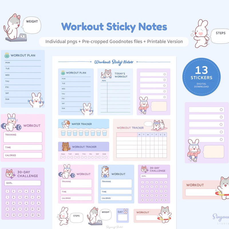 Workout Stickers - Etsy