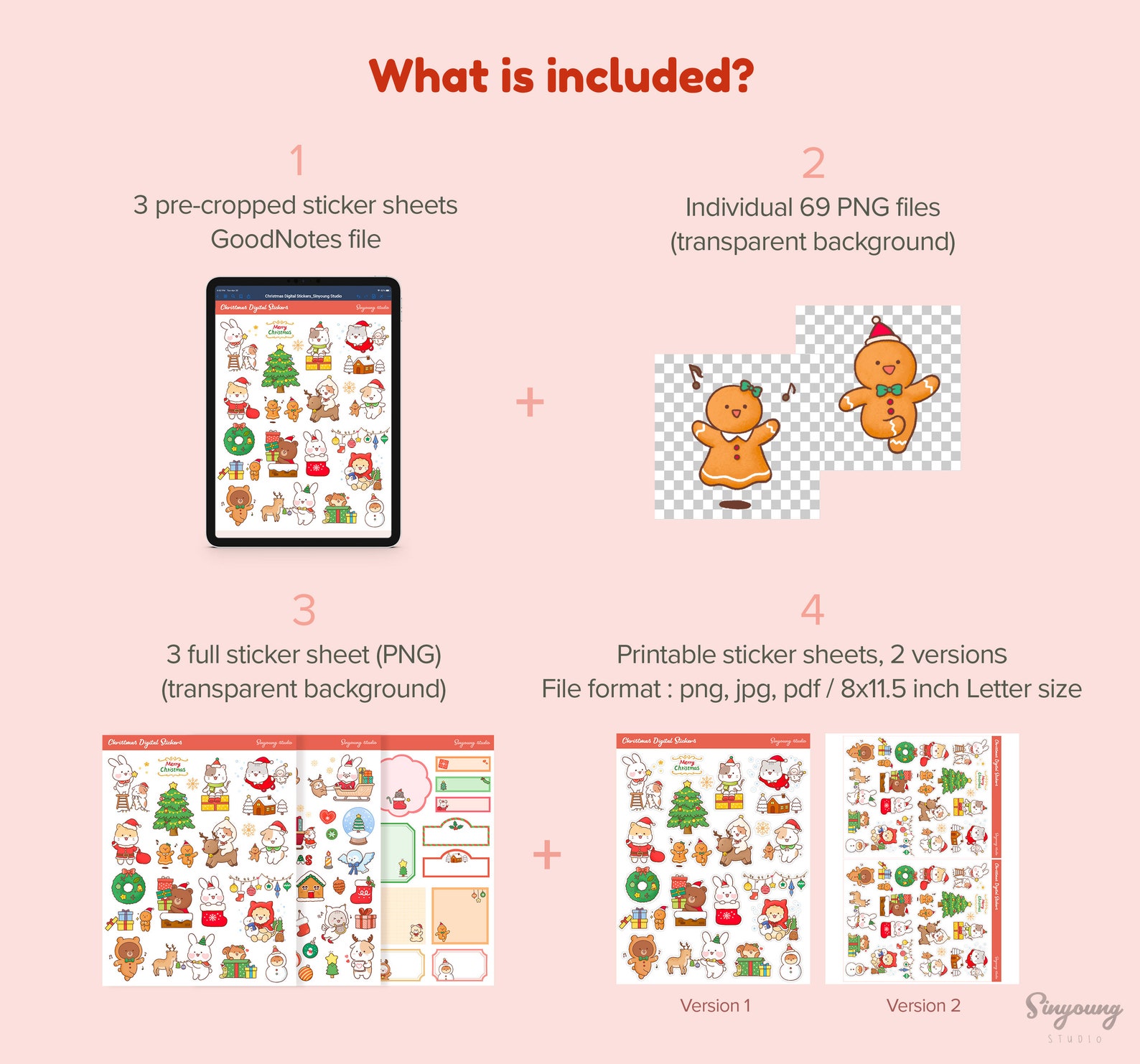 Cute Christmas Digital Planner Stickers Winter Holidays - Etsy