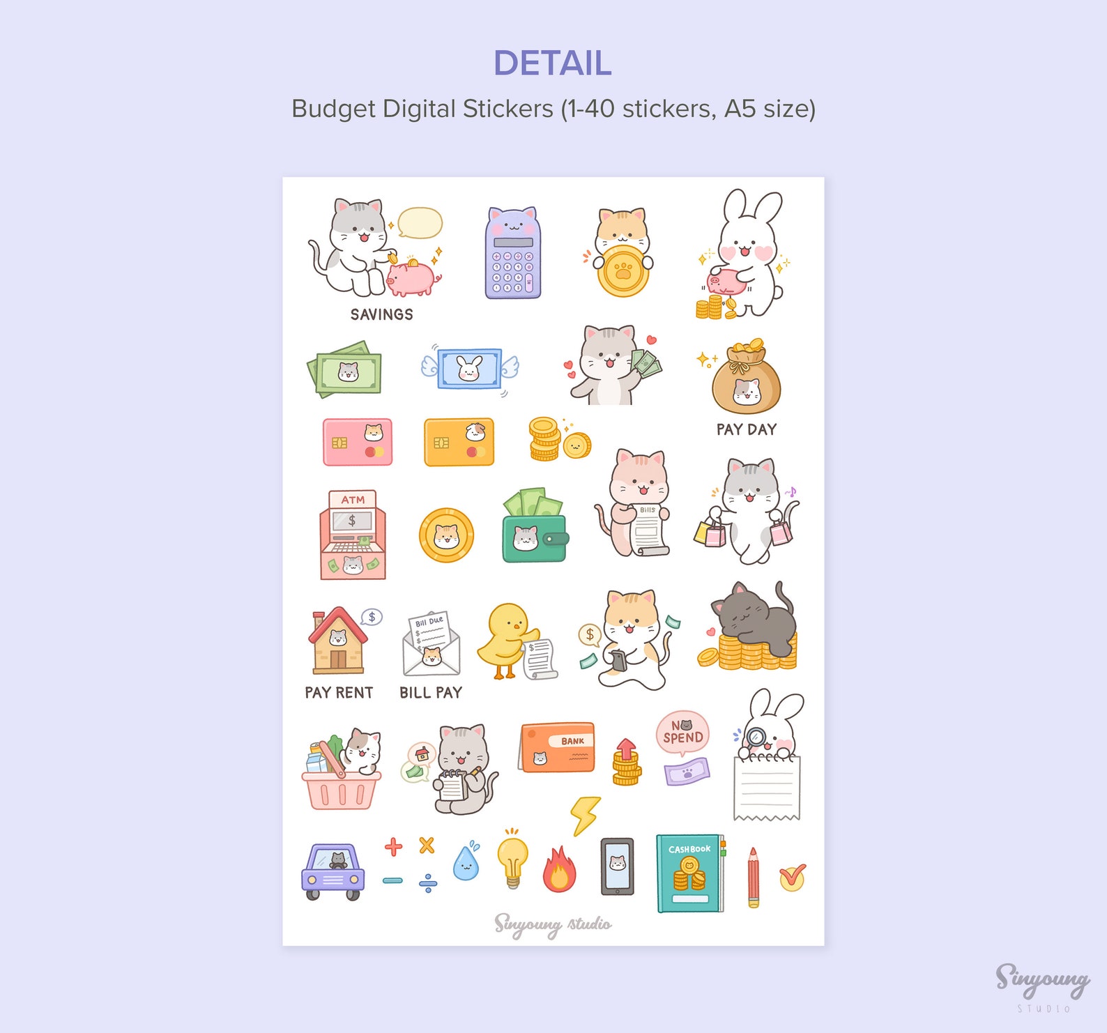 Cute Budget and Finance Digital Stickers | Expense & Income Goodnotes ...