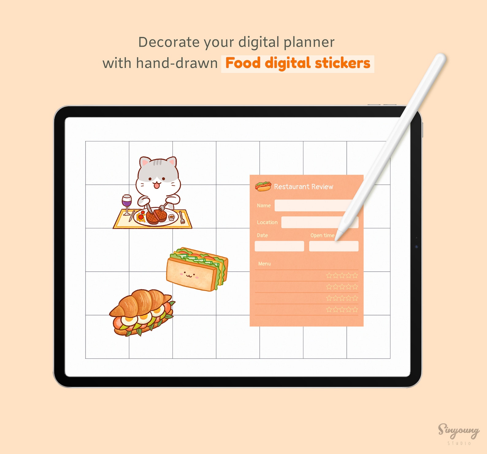 Cute Food Digital Planner Stickers Fast Food Goodnotes | Etsy