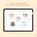 Cute Cat Mood Digital Stickers | Cat Face Emoticon Goodnotes Stickers ...