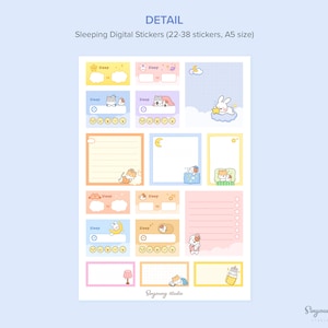 Cute Sleeping Digital Stickers | Bedtime Goodnotes Stickers | Good ...